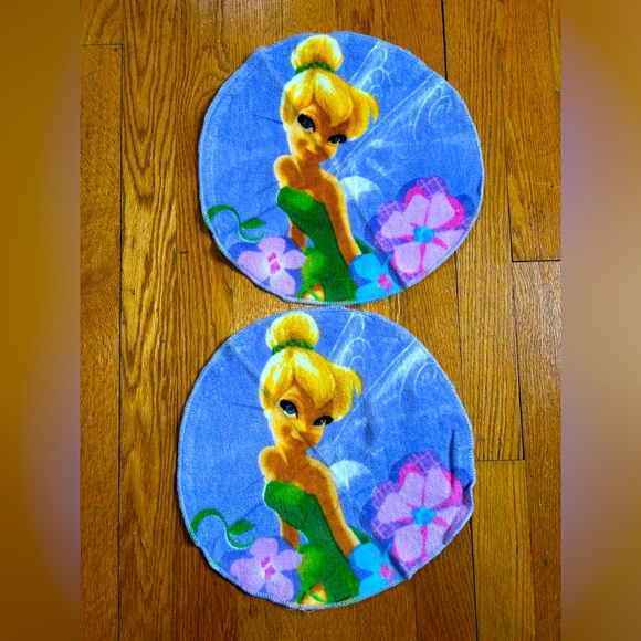 Disney | Bath | Set Of 2 Disney Fairies Tinker Bell Round Washcloths ...